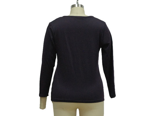 Plain Crew Nack Casual Ladies Wear Single Face Fleece Basic Long Sleeve T Shirt supplier