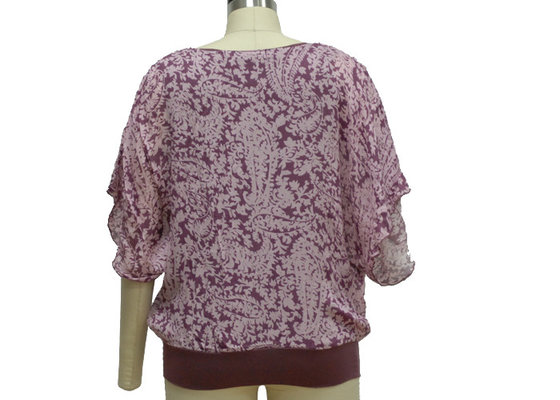 Fashionable Casual Ladies Wear Women'S Tee Shirts Short Lotus Leaf Clothing supplier