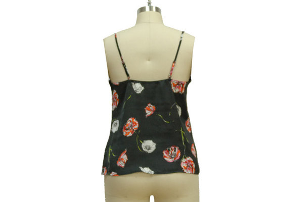 Neck Lace Casual Ladies Wear Floral Strappy Midi Dress Nightwear 100% Polyester Satin supplier
