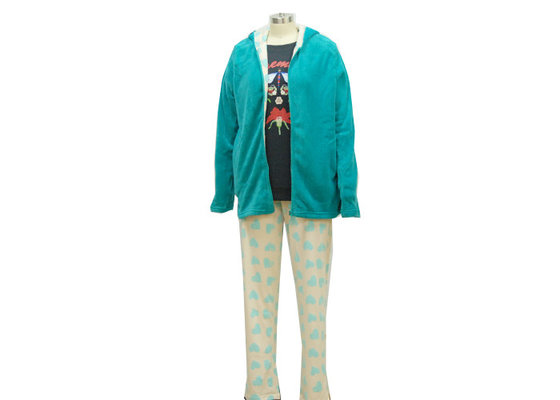 Plus Size Green Ladies Pajama Sets Three Piece Pajama Sets For Cold Wheather supplier