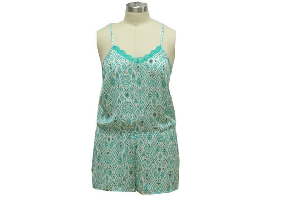 100% Polyesrter Ladies Casual Jumpsuits Sleep Wear Custom Harness Top With Short Pant supplier
