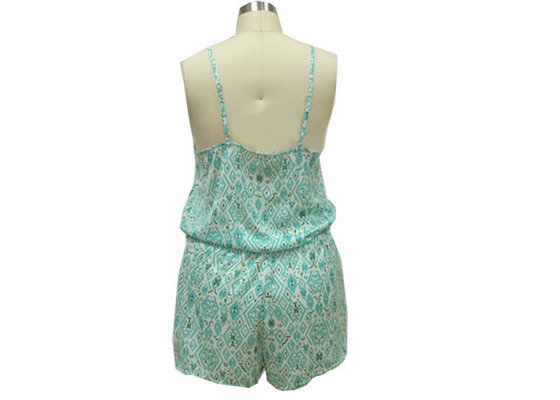100% Polyesrter Ladies Casual Jumpsuits Sleep Wear Custom Harness Top With Short Pant supplier