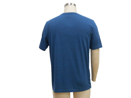 Navy Blue Melange Mens Polo T Shirts With Dot Shade Print Quick Dry Function supplier