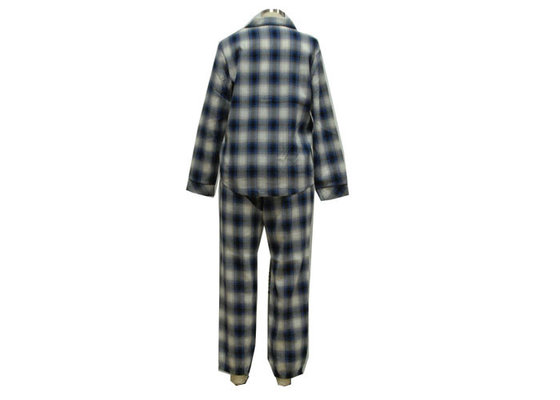 Shirt Collar Women'S Plaid Pajama Set , Women'S 2 Piece Loungewear Sets Rounded Edges supplier
