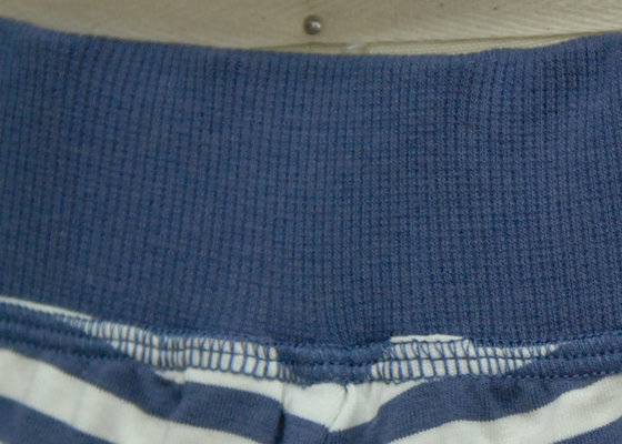 Womens High Waisted Cigarette Trousers , Blue And White Striped Pants Outfit supplier