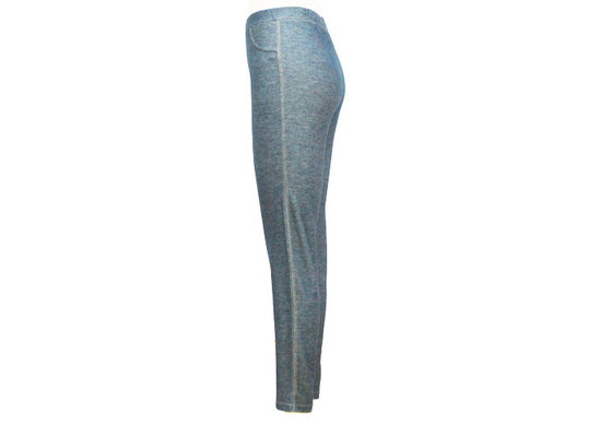 Knitted Ladies Casual Pants Fake Denim Dress Trousers Double Needle Stitch On Waist Band supplier