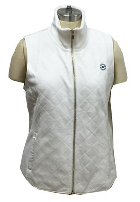 Autumn White Zip Up Front Tank Top , Warm Sleeveless Womens Polar Fleece Vest supplier
