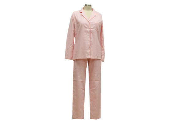 Lightweight Women'S Long Sleeve Cotton Pajama Sets , Womens Cotton Knit Pajamas supplier