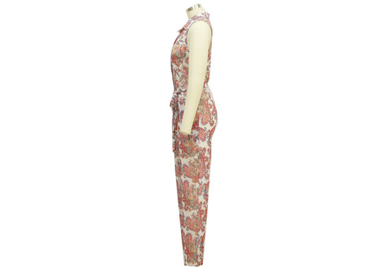 Overall Floral Ladies Casual Jumpsuits For Tall Women 92% Polyester 8% Elastan supplier