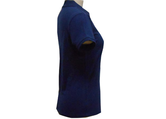 Solid Color Womens Uniform Polo Shirts , Women'S Short Sleeve Button Down Collar Shirts supplier