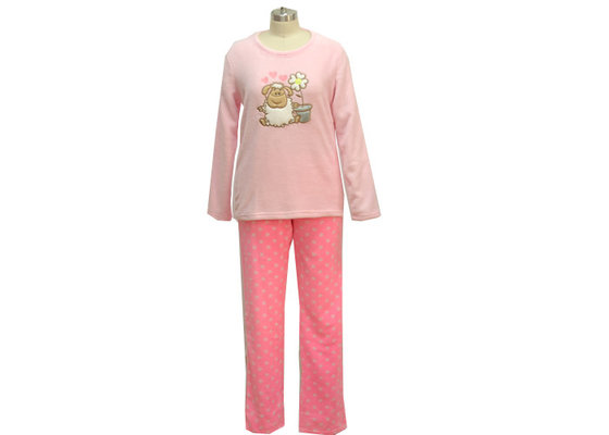 Oversized Crew Neck Ladies Pajama Sets 100 Polyester Pajamas Plain Dyed Technics supplier