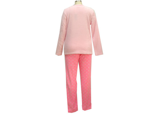Oversized Crew Neck Ladies Pajama Sets 100 Polyester Pajamas Plain Dyed Technics supplier