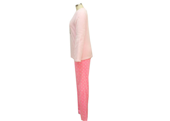 Oversized Crew Neck Ladies Pajama Sets 100 Polyester Pajamas Plain Dyed Technics supplier