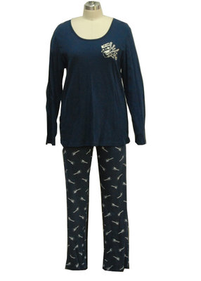 Cotton Jersey Coral Fleece Ladies Pajama Sets Black Women'S 3 Piece Pj Sets supplier