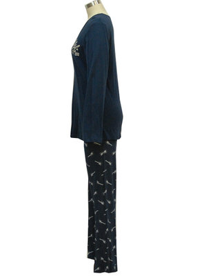 Cotton Jersey Coral Fleece Ladies Pajama Sets Black Women'S 3 Piece Pj Sets supplier