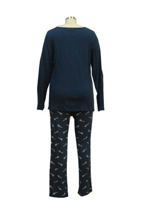 Cotton Jersey Coral Fleece Ladies Pajama Sets Black Women'S 3 Piece Pj Sets supplier