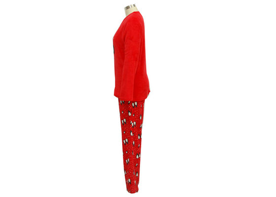 Fancy Funny Womens Christmas Pajama Sets , Red Womens Flannel Pajamas Sets supplier