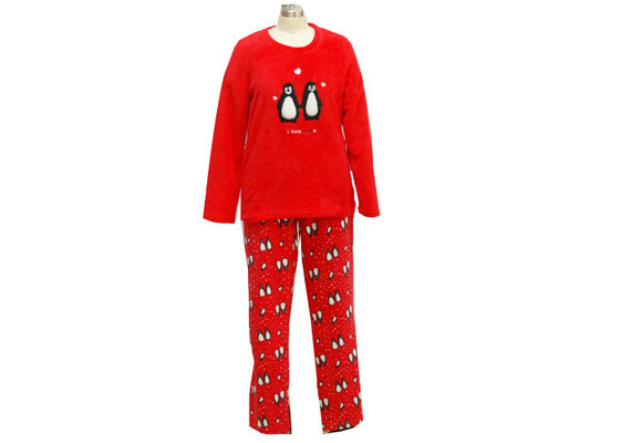 Fancy Funny Womens Christmas Pajama Sets , Red Womens Flannel Pajamas Sets supplier