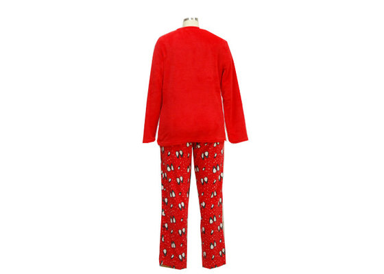 Fancy Funny Womens Christmas Pajama Sets , Red Womens Flannel Pajamas Sets supplier