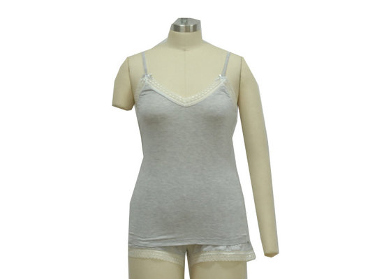 Homestyle Ladies Loungewear Sets Super Soft Womens Pajamas Lace Decoration supplier