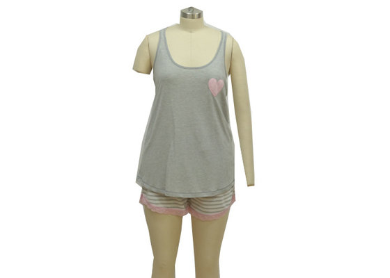 Lightweight Women'S Sleeveless Pajama Sets , Women'S Nightgown Sets Deep Round Neck supplier