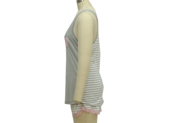 Lightweight Women'S Sleeveless Pajama Sets , Women'S Nightgown Sets Deep Round Neck supplier