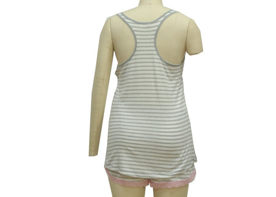Lightweight Women'S Sleeveless Pajama Sets , Women'S Nightgown Sets Deep Round Neck supplier
