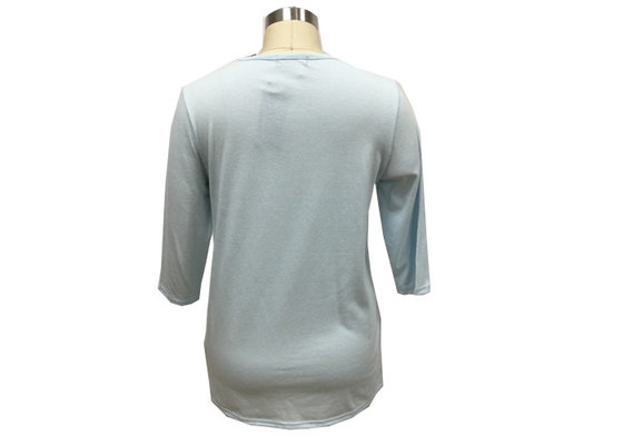 Ladies Casual Wear  3/4  Sleeve  / Ladies  Softness T Shirt  Big Printing In Front supplier