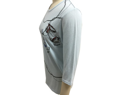 Ladies Casual Wear  3/4  Sleeve  / Ladies  Softness T Shirt  Big Printing In Front supplier