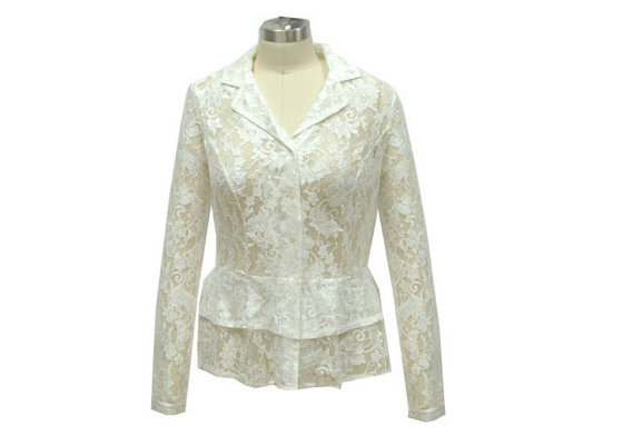 Lady's Sexy  Long Sleeve Party Wear Casual Top With Lace / Slim  Woman Lace Casual Shirt supplier