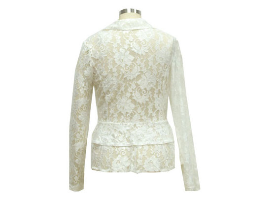 Lady's Sexy  Long Sleeve Party Wear Casual Top With Lace / Slim  Woman Lace Casual Shirt supplier