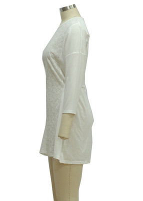 Fitness Daytime Casual White Sundress With Sleeves , Casual Knit Summer Dresses supplier