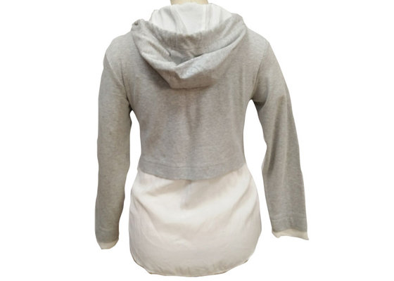 Lightweight Grey Ladies Zip Up Hoodies , 100% Cotton Womens Zip Up Sweatshirts supplier