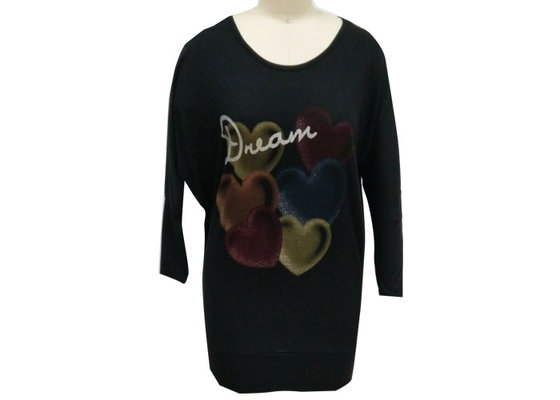 Long Sleeve Womens Pullover Sweatshirt Ladies Casual Tops Singel Jersey Printting supplier