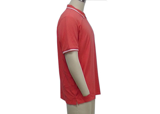 Nice Red Mens Polo T Shirts Placket With Adhesive Tape Customized  Size supplier