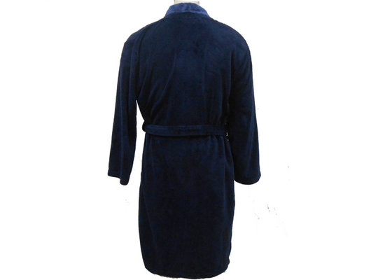 Turn Down Collar Long Sleeved Nightdresses , Super Soft Womens Fleece Bathrobe supplier