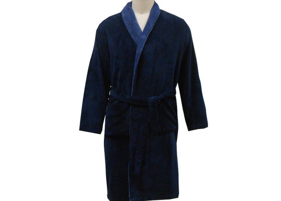Turn Down Collar Long Sleeved Nightdresses , Super Soft Womens Fleece Bathrobe supplier