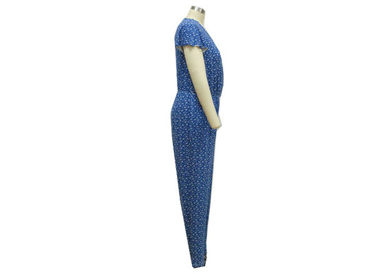 Lotus Leaf Sleeve Womens Jumpsuit Pajamas , Elegant One Piece Romper Pajamas supplier