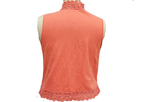 V Neck Ladies Tank Tops Sleeveless Short Cardigan Vest Fashion Lace Crochet supplier
