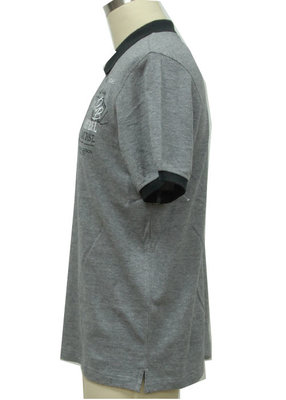 Grey Melange All Cotton Mens Polo T Shirts / Guys Polo Shirts 48 / 50 / 52 Sizes supplier