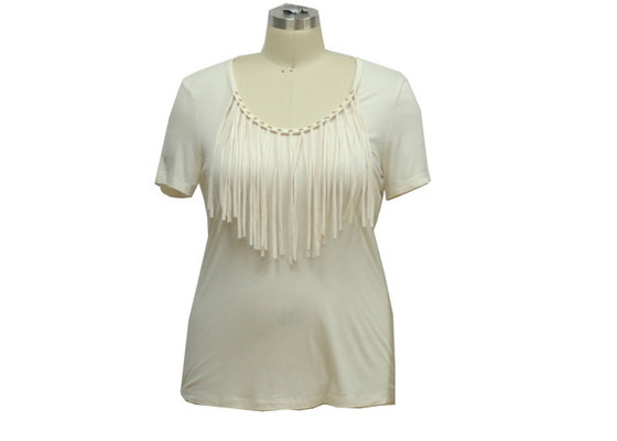 Women's Fashion 1/2 Sleeves Shirt  Round-Necline With tassel Decoration Fit Size supplier