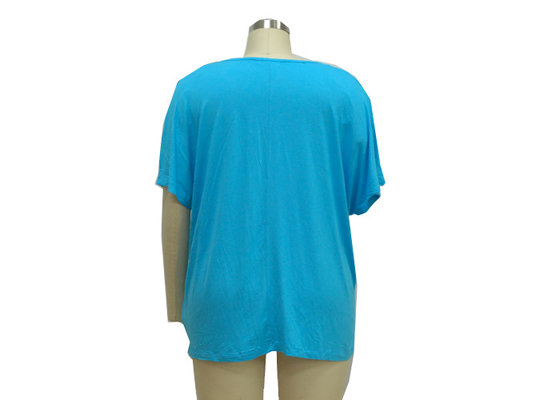 Women's Fashion 1/2 Sleeves Shirt  V-Necline With Puff Print Decoration Casual Shirt Short Sleeve Shirt supplier