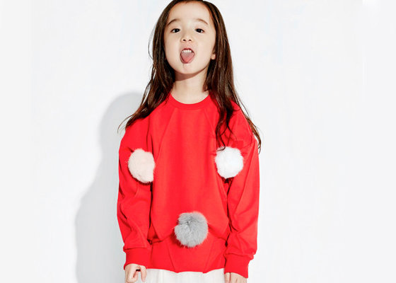 Round Neck Girls Size 7 Clothes , Little Girls Long Sleeve Shirts With Venonat Sweater supplier