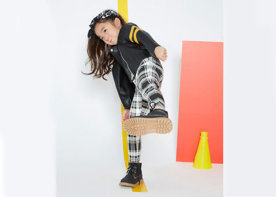 Classical Kids Girls Clothes Girl Fashion Suit Black And White Grid Stripe Pattern supplier