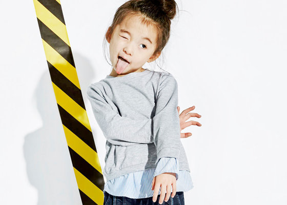 Two Piece Grey Kids Girls Clothes Size 12 Girls Cotton Shirt Customized Size supplier