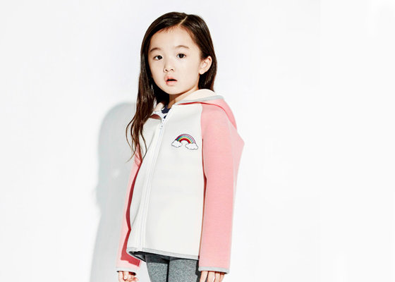 Small Collor Girls Hooded Sweatshirt , Kids Girls Zip Up Hoodie OEM Avaliable supplier
