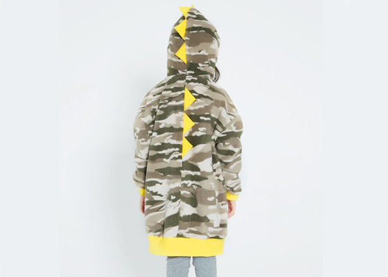 Free Size Girls Polar Fleece Jacket , Children Girls Clothes Allover Camouflage Printed supplier