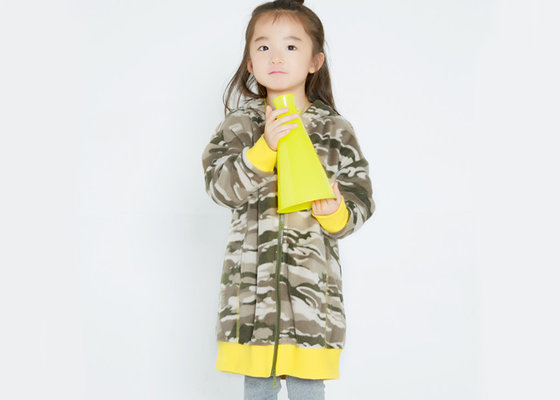 Free Size Girls Polar Fleece Jacket , Children Girls Clothes Allover Camouflage Printed supplier