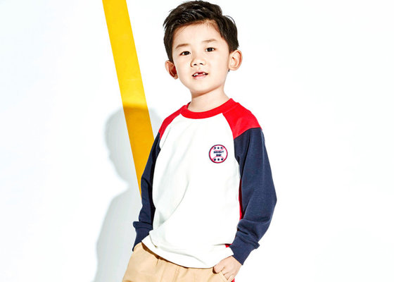 Cute Patched Kids Boys Clothes French Terry Sweatshirt Breathable Anti Wrinkle supplier