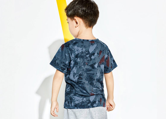 Simple V Neck Boys Short Sleeve T Shirts , Boys Summer Clothes Reactive Printing supplier